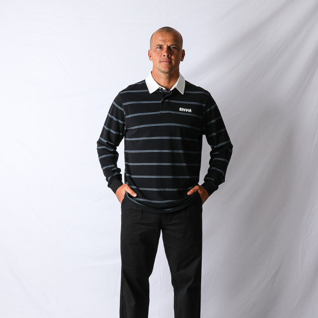 Rivvia Navigating Stripes LS Rugby Polo – Raglan Surf Co.